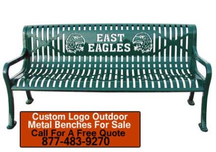 Custom Logo Outdoor Metal Benches - Commercial Outdoor Furniture Sales