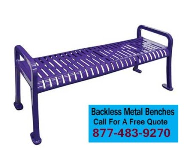 Durable Commercial Backless Metal Park Benches For Sale - USA Made